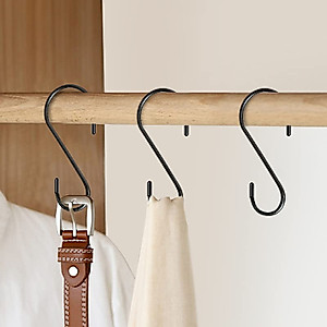 30 Pack S Hooks,3.54 In Matte Black Heavy Duty Metal S Hooks Can with Stand up to 33 pounds,For Kitchen,Office,Garden or Outdoor,S Hooks For Hanging Plants,clothes,Pots Pans,Cups,Bags, jewelry,Towels