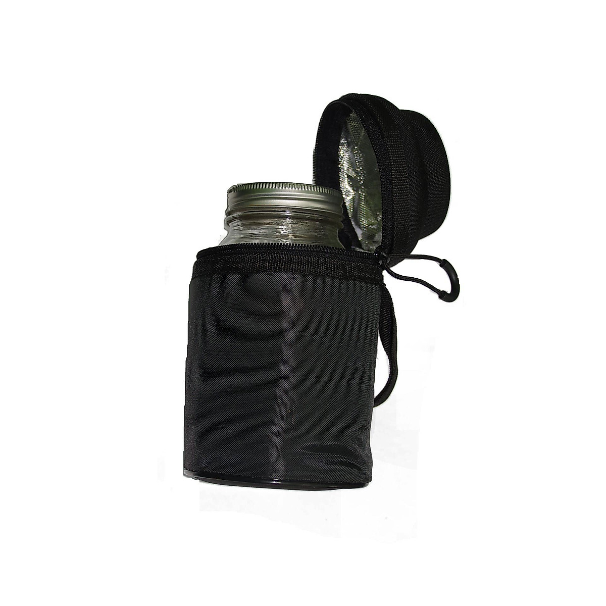 Masun Mason jar Cooler Insulated sleeve for Wide and Regular mouth Quart mason jars (Black 1 pack)
