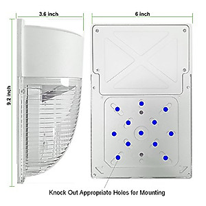 26W 3000LM LED Wall Pack Light, 100-277Vac 5000K Daylight, Photocell Dusk to Dawn Wall Pack, 150-250W MH/HPS Replacement, Outdoor Security Lighting Fixtures, Clear Lens (4-Pack White)