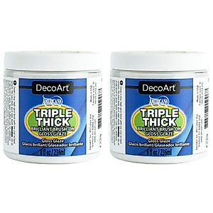 2-Pack Bundle - DecoArt Triple Thick Gloss Glaze (Jar) - 8-Ounces Each