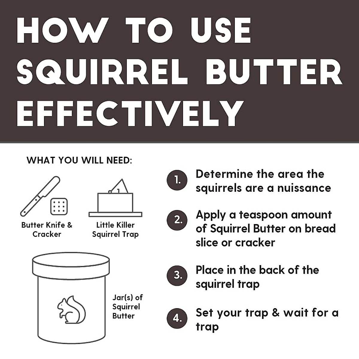Squirrel Butter Paste Bait 8 Ounce | Irresistible Sweet Scented & Highly Attractive Lure for Red & Grey Squirrels Chipmunks | Good All Season Long