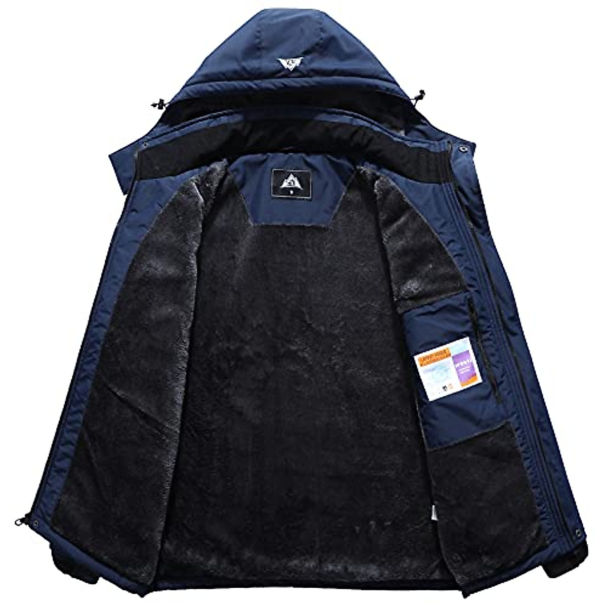 MOERDENG Men's Mountain Waterproof Ski Jacket Windproof Rain Windbreaker Winter Warm Hooded Snow Coat