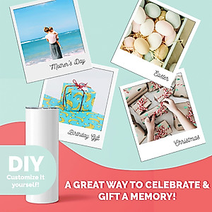 Sublimation Tumblers 20 Oz Skinny Tumbler, Straight Skinny tumblers for sublimation, 4 Pack Stainless Steel Sublimation Blank Tumblers, Individual Gift Boxes, Lids, Straws and Shrink Wraps