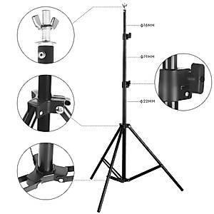 T-Shape Backdrop Stand 1.5 x 2m for Parties, BDDFOTO Photo Studio Background Stand System Height-Adjustable Tripod Stand with 4 Backets for Photo Studio Video Photography