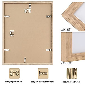 puthiac 12x16 Oak Wood Picture Frame - Minimalist 12x16 Poster Frame, 12"x16" Picture Frame Wood, Natural Solid Wooden Picture Frames for Wall Art Photo and Prints (Set of 1)