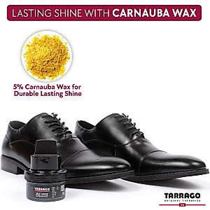 Tarrago Self Shine Shoe Polish with Applicator – Quick Shine Shoe Cream for Leather Boots and Shoes - 1.76 Fl. Oz – Black #18