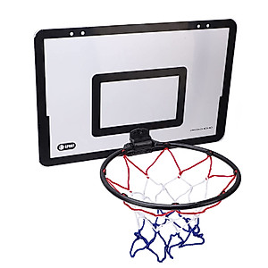 SPYMINNPOO Basketball Hoop Set, Mini Portable Indoor with EVA Shock Absorbing Corners, Complete Hanging Door Wall Mounted Game for Kids, Adults, Bedroom or Office, Black