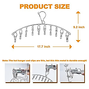 M MOACC Hat Racks for Baseball Caps Hangers Set of 2 Hat Rack with 10 Stainless Steel Clips Hat Hanger Holder Cap Organizer for Closet Room Storage Display, Fits All Caps, Silver