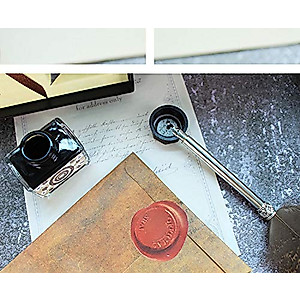 OPENDGO Antique Owl Feather Quill Pen and Ink Set Writing Quill Dip Calligraphy Pen Set for Beginners with 3 Nibs and Ink