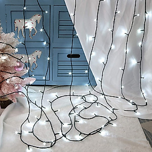 QUWIN Led Outdoor Christmas String Lights, 500 LED UL Certified 8 Lighting Modes, Indoor & Outside Waterproof Fairy Light for Christmas Tree, Patio, Holidays, Party (180 Ft Cool White)