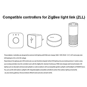 LED Strips Controller RGB CCT/ RGBW Zigbee Controller ww/cw and Dimmer Controller Smart Strip Light Controller Work with Amazon Echo Plus for DC12-24V LED Strip Lights (Dimmer Controller)