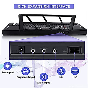 biikoosii 61 key piano keyboard,keyboard piano for beginners keyboard piano with built-in dual speakers and microphone portable digital electric piano