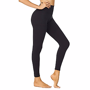 High Waisted Leggings for Women - Buttery Soft Tummy Control Yoga Pants for Workout, Running - Reg & Plus Size, Large-X-Large (Black）