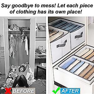 Ujk-TyLun 3Pcs Upgraded Wardrobe Clothes Organizer, PP Board Large Jeans Organizer Box, Washable Foldable Thickened Drawer Organizer Compartment Storage for Tshirt, Pants (White)