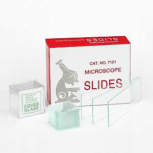 BoliOptics Pre-Cleaned Blank Glass Microscope Slides & Square Coverslips Cover Glass (100 Slides, 100 Covers)