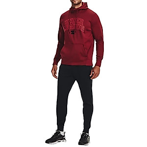 Under Armour Men's Fleece Script Hoodie Pullover 1366721 (Large, Cordova 615)