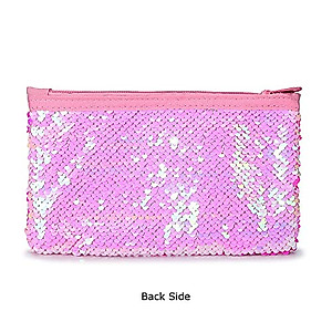 Cute Pencil Case for Girls Kids Mermaid Sequin Pencil Pouch Pen Holder Cosmetic Makeup Organizer Bag Purse for Women