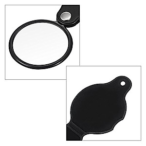 Hestya 10X Mini Magnifying Glass Folding Pocket Magnifier Bigeye Glass Loupe with Black Rotating Protective Holster for Reading Newspaper, Book, Magazine, Science Class, Hobby, Jewelry (4)