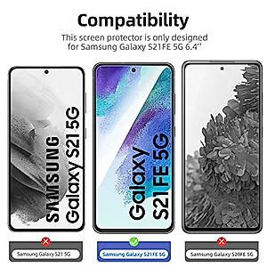 NEW'C [3 Pack] Designed for Samsung Galaxy S21 FE 5G Screen Protector Tempered Glass, Case Friendly Ultra Resistant