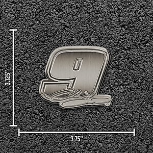 Rico Industries NASCAR Chase Elliott Antique Auto Emblem Antique Nickel Auto Emblem for Car/Truck/SUV,3.25 x 3.75
