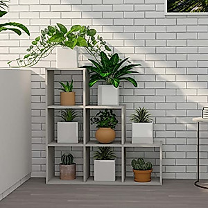 Letmobel Stair-Step 6 Cube Organizer | Book Shelf Organizer Cube Storage Shelf | DIY Cubical Storage Organizer | Shelf Organizer for Bedroom Living Room Office | Grey Cube Shelf for Home Offices