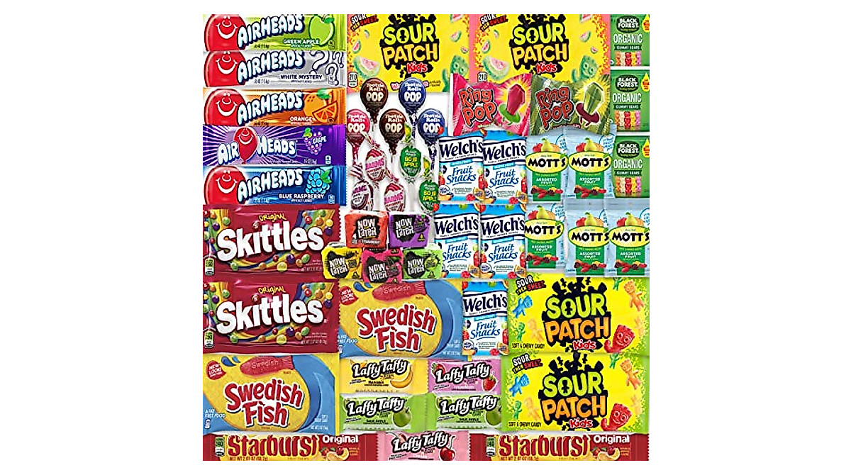 50-Count Sour Candy Gift Pack - Assorted Gummies & Sweets