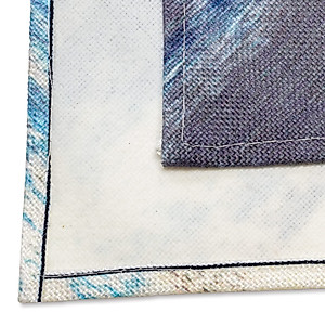 Blue and Grey Table Runner,Blue Abstract Modern Art Burlap Table Runners for Table Dresser Runner Farmhouse Style for Dinner Party Holidays Home Decoration (Blue and Grey, 13"x 71")