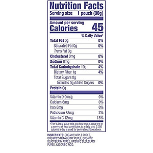 Plum Organics, Smoothie Mashups, Organic On-The-Go Squeeze Kids Snacks, Applesauce, Stawberry, Blackberry & Blueberry, 3.17 Ounce (Pack of 24) - Packaging May Vary