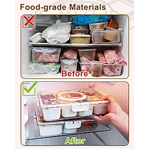 HAKPNEW Snackle Box Container with Lid & Handle, Divided Clear Snack Box Serving Tray, Refrigerator Organizers and Storage for Fruit, Candy, Charcuterie, Veggie, Perfect for Party, Travel, & Picnic