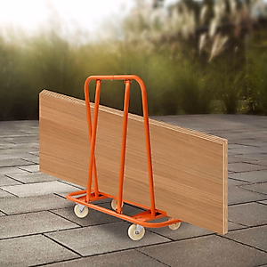 1600lb Drywall Cart Dolly, Commercial Industrial Red Heavy Duty Handling Sheetrock Sheet Panel Service Cart