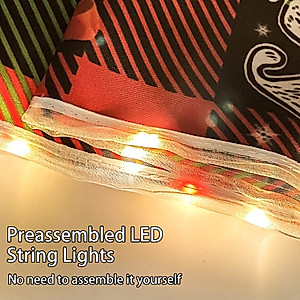 KOKISHIN Christmas Decorations Banner, Merry Christmas Happy New Year Party Decor With string Light for Indoor Outside Front Door Living Room Kitchen Wall Party Sign Decor 72 x 12 Inch