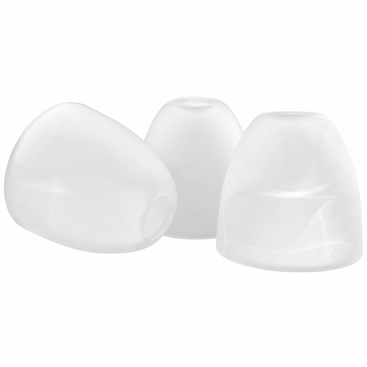 Kira Home Weston 5" Glass Shades, Alabaster Replacement Glass, 1-5/8" Fitter Opening for Threaded Medium Base Socket, 5" x 5", 3-Pack