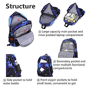 3Pcs Black Galaxy Rolling Backpacks for Boys Middle School Bags Trolley Elementary Bookbags on 6 Wheels