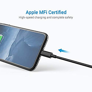 Nikolable Lightning Cable Certified iPhone Charger 3Pack 6ft Lighting to USB A Charging Cord Compatible with iPhone 14 13 12 11 Pro Max XS XR 8 Plus 7 Plus 6s Plus 5S iPad Pro and More, Black