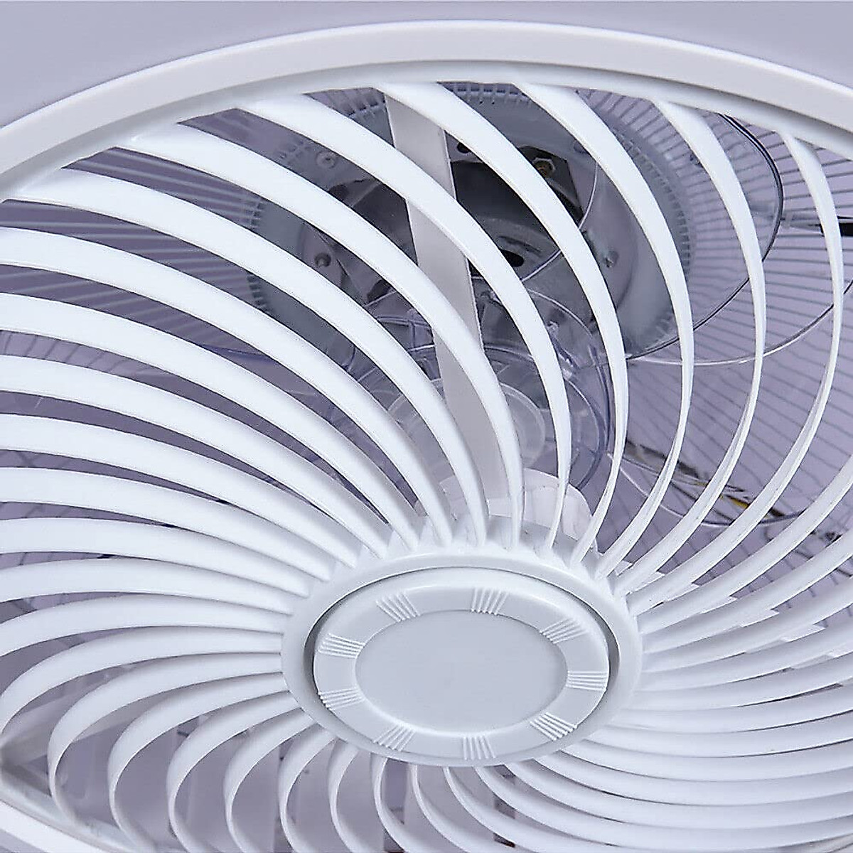 simimasen 64w LED Ceiling Fan Light Round Fan Lamp Chandelier 3 Speed 3 Color Remote Pendant Lamp Dimmable Chandelier W/Remo