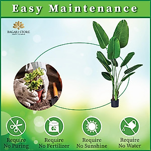 One 5 Foot Artificial Silk Bird of Paradise Palm Tree Potted Plant