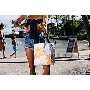 ALOHA Collection Big Island Hibiscus Reversible Tote in Dreamsicle