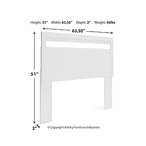 Signature Design by Ashley Flannia Modern Panel Headboard ONLY, Queen, White