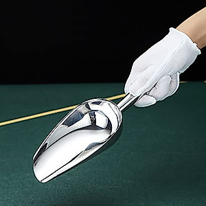 Ice Scoop, Fashion Ice Cream Scoop, Premium Stainless Steel Cookie Scoop, Dog Food Scoop, Sturdy Flour Scoop, Utility Candy Scoop, Dishwasher Safe (Silver/8oz/9 Inch)