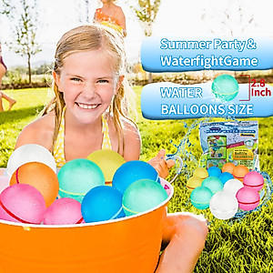 Reusable Water Balloons, Self-Sealing Refillable Water Balloons, Soft Silicone Magnetic Water Balloons, Reusable Water Bomb for Water Fight Game, Water Park, Summer Party (Multicolor - 30PC)