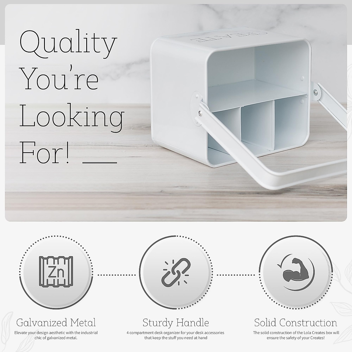 Lola Creates Craft Box - Art Bin Storage Container - Art Supply Organizer - Office Caddy - Pencil Organizer - Desk Marker Organizer - Craft Supplies Storage