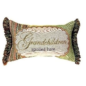 Manual 12.5 x 8.5-Inch Decorative Throw Pillow, Grandchildren Spoiled Here