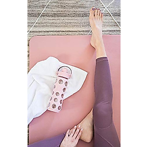 Lifefactory 22-Ounce Glass Water Bottle with Active Flip Cap and Protective Silicone Sleeve, Cantaloupe