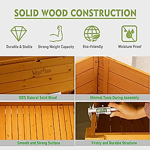 Raised Garden Bed Wood Planter Box Outdoor Wooden Elevated Planters Raised Beds with Legs for Vegetable Flower Herb, 48"x24"x33"H, Standing Gardening Box with Liner for Backyard, Patio, Deck