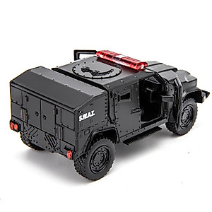 BDTCTK 1/36 Scale JLTV Armored Car Police Car Model, Zinc Alloy Die-Cast Pull Back Vehicles Kid Toys for Boy Girl Gift (Black)