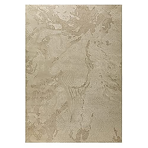 Antep Rugs Abstract 8x10 Dotted High-Low Textured Indoor Area Rug BAB5863 (Beige, 7'10" x 10')