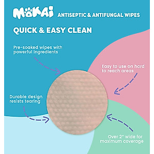MOKAI Antiseptic Wipes for Dogs Cats and Horses | Dog Chlorhexidine Wipes with Ketoconazole Dermatological Pads Hot Spots Itchy Paws Skin Rashes