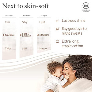 Threadmill 100% USA Supima Cotton Sheets, King Size, 1000 Thread Count, Luxury 4 Piece Set, Hotel Quality Sateen Weave White Bed Sheets with Elasticized Deep Pocket