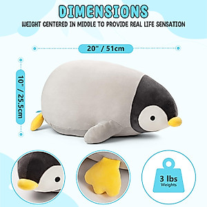KAMBAH Weighted Stuffed Animals | 3 lbs Weighted Plush Penguin | 21" Adorable Penguin Stuffed Animals | Giant Weighted Plushie Toy for Boys Girls Adults | Toys and Gifts