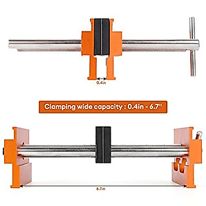 SLIIMU Self Centering Dowel Jig Kit for Max 6.8'' Thick Timber, Inch Woodworking Center Doweling Drill Guide Jig for Straight Hole, Portable Drill Block for Wood Dowel Hole with 6 Drill Sleeve